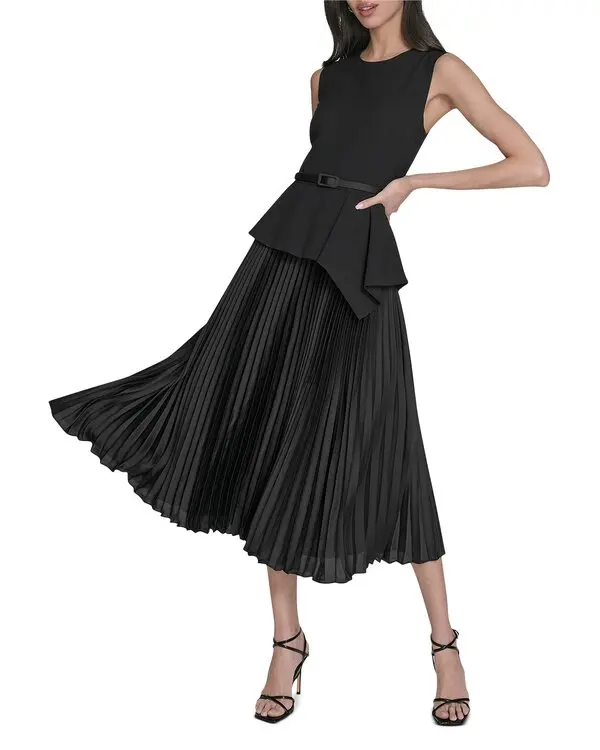 Eliza J Peplum Waist Midi Dress