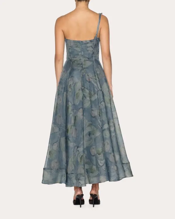 LIA COHEN Acceptance Floral Silk Organza Bustier Gown