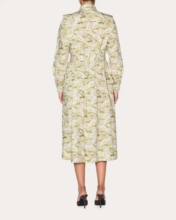 LIA COHEN Compassion Floral Cutout Shirt Dress Cotton/elastane