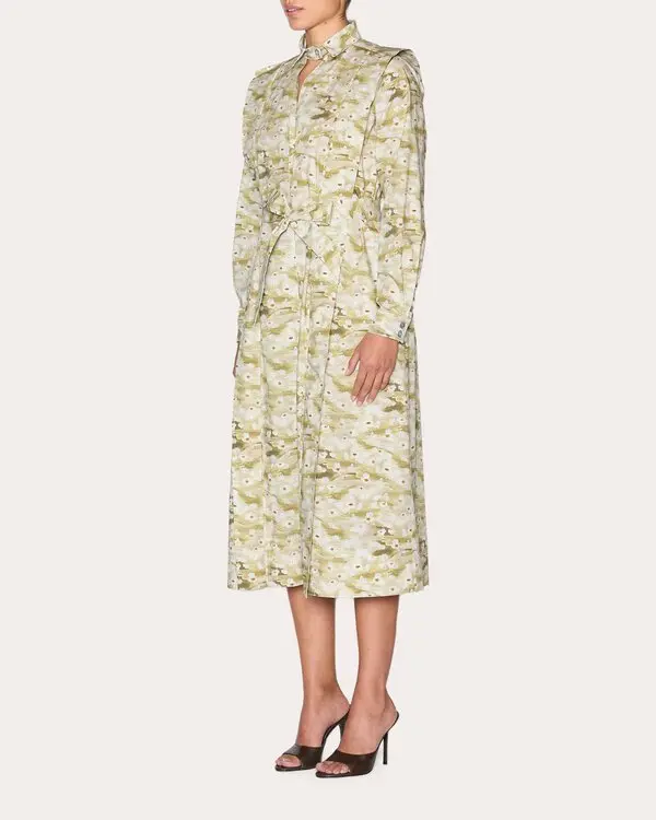 LIA COHEN Compassion Floral Cutout Shirt Dress Cotton/elastane