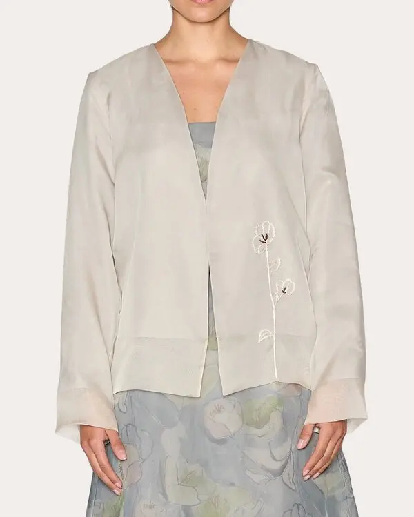 LIA COHEN Strength Embroidered Silk Organza Jacket
