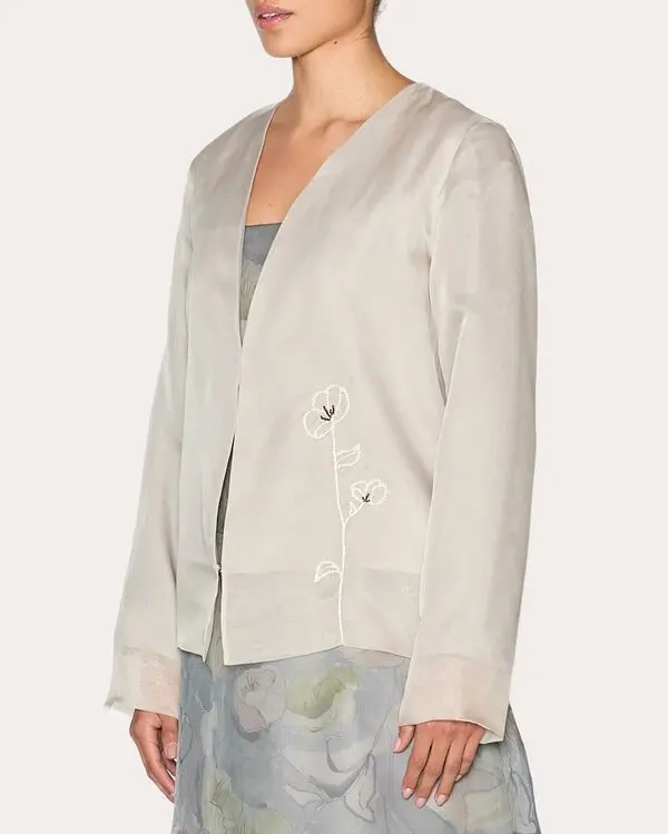 LIA COHEN Strength Embroidered Silk Organza Jacket