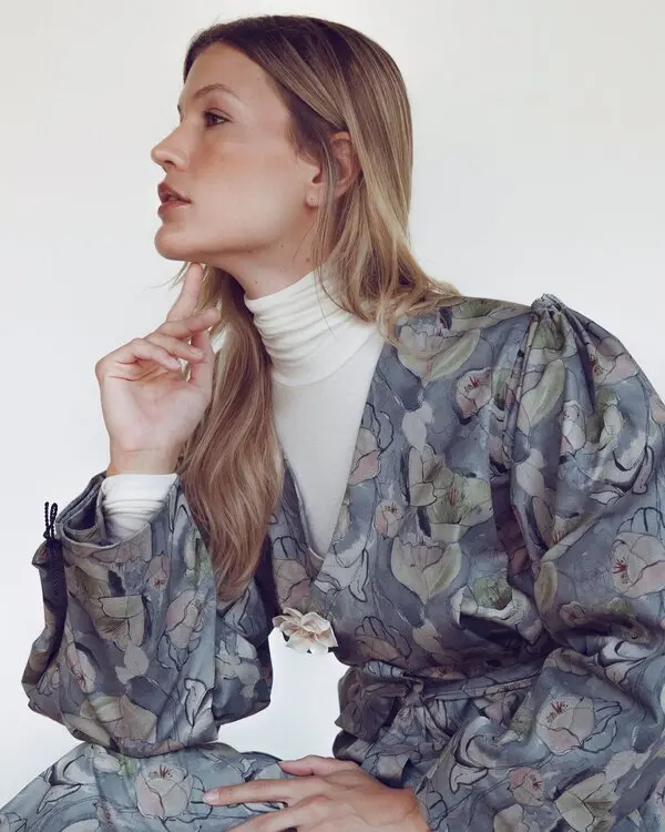 LIA COHEN Abundance Floral Double-breasted Coat