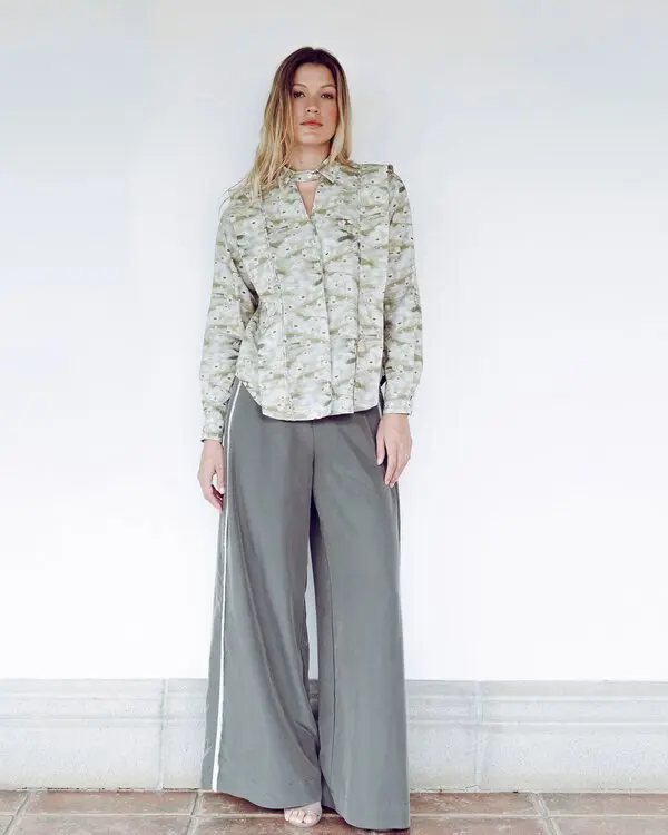 LIA COHEN Radiance Grosgrain Wide-leg Pants