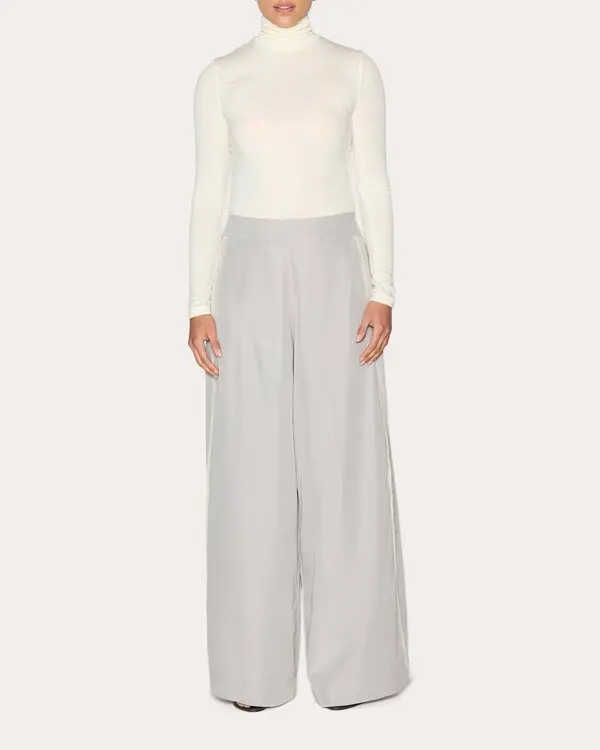 LIA COHEN Radiance Grosgrain Wide-leg Pants - Grey