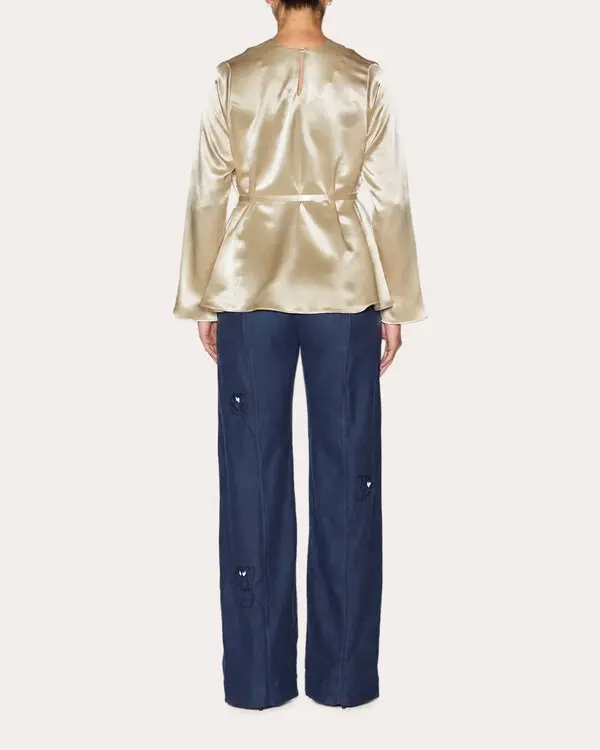LIA COHEN Wholesome Silk Long-sleeve Top