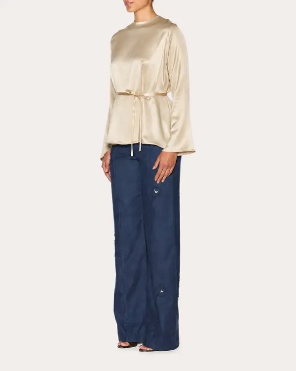 LIA COHEN Wholesome Silk Long-sleeve Top