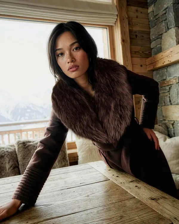 Sentaler Suri Alpaca Maxi Coat With Fur Collar