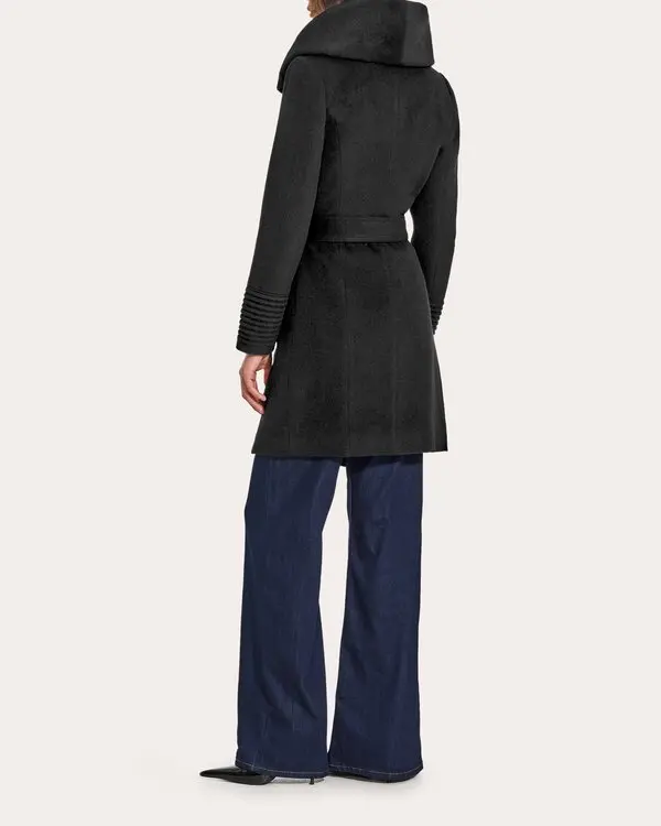 Sentaler Baby Alpaca Hooded Midi Wrap Coat