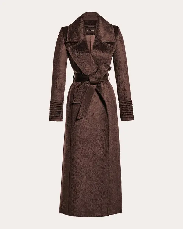 Sentaler Suri Alpaca Maxi Wrap Coat - Brown