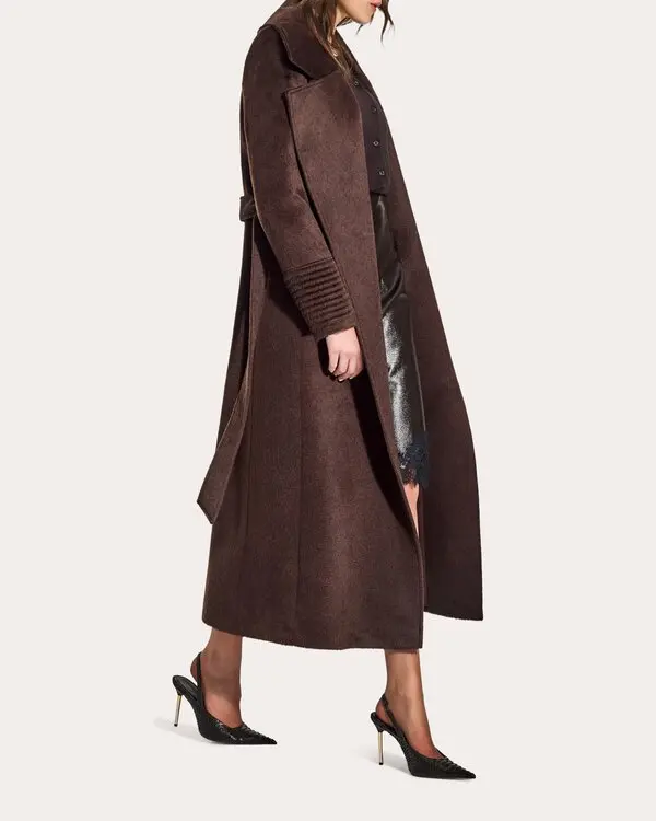 Sentaler Suri Alpaca Maxi Wrap Coat - Brown