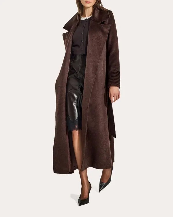 Sentaler Suri Alpaca Maxi Wrap Coat - Brown