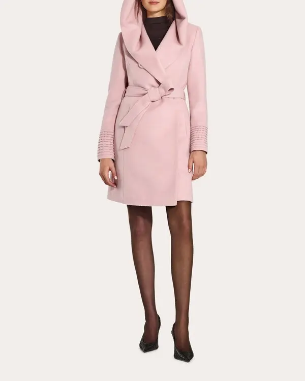 Sentaler Baby Alpaca Hooded Midi Wrap Coat