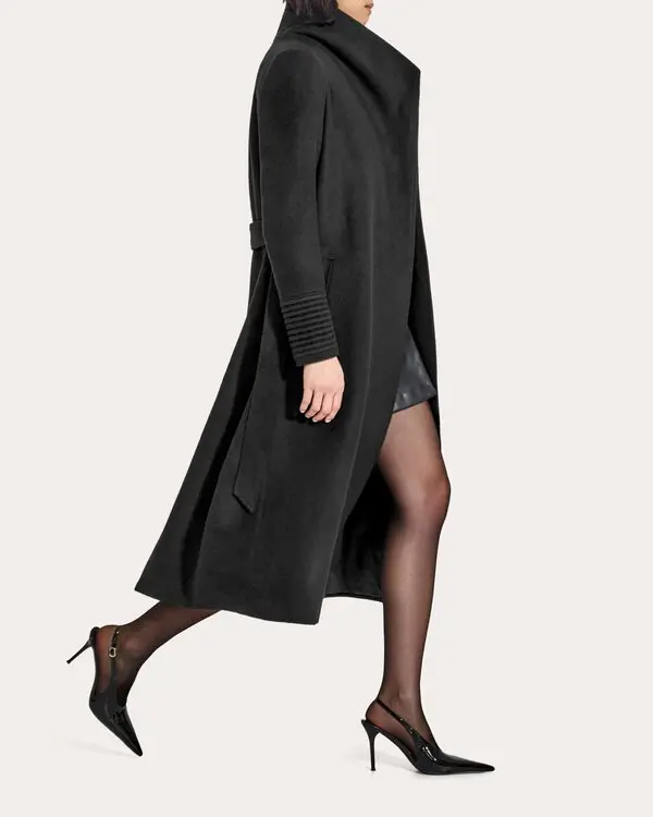 Sentaler Baby Alpaca Funnel Collar Maxi Wrap Coat