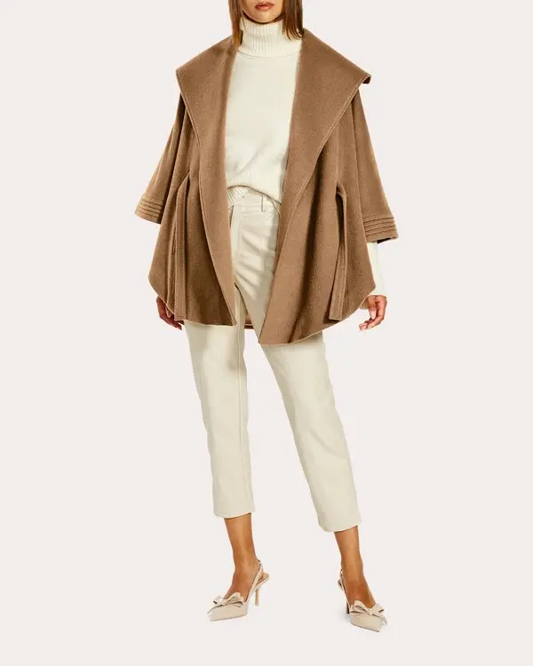 Sentaler Baby Alpaca Belted Shawl Collar Cape