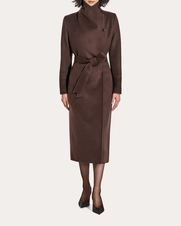 Sentaler Baby Alpaca Funnel Collar Maxi Wrap Coat