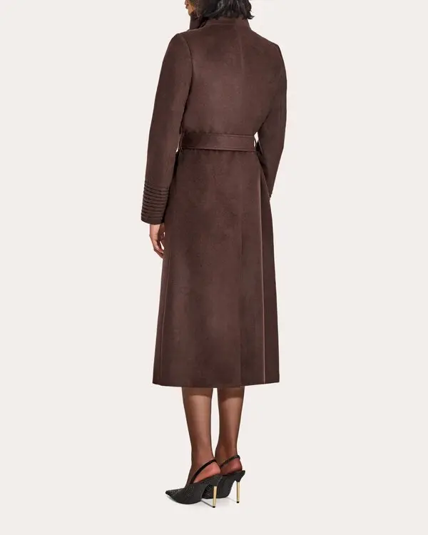 Sentaler Baby Alpaca Funnel Collar Maxi Wrap Coat