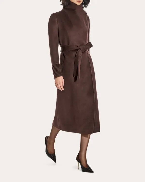 Sentaler Baby Alpaca Funnel Collar Maxi Wrap Coat