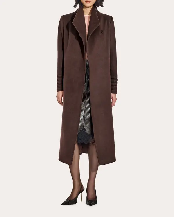 Sentaler Baby Alpaca Funnel Collar Maxi Wrap Coat