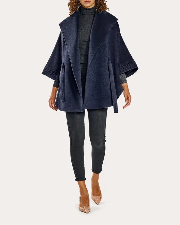 Sentaler Baby Alpaca Belted Shawl Collar Cape