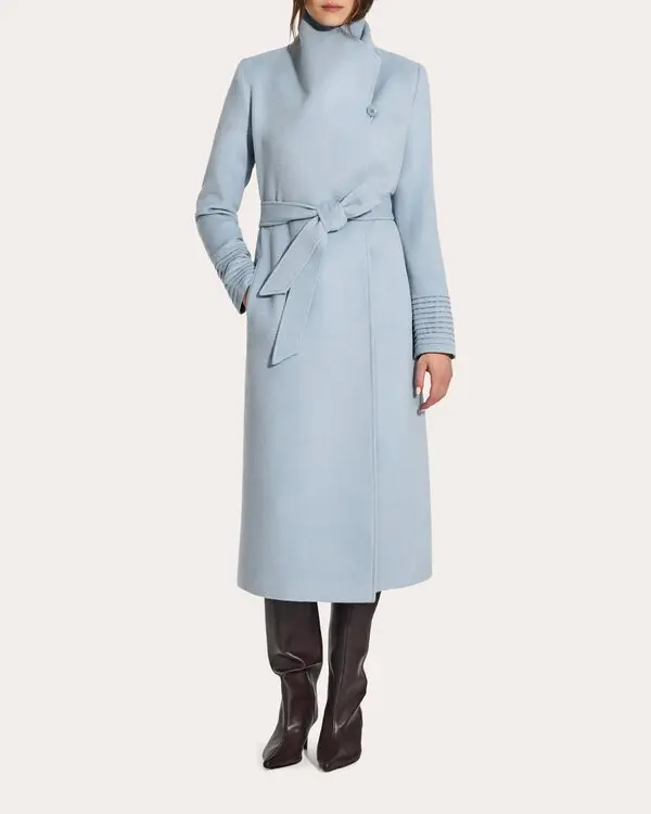 Sentaler Baby Alpaca Funnel Collar Maxi Wrap Coat