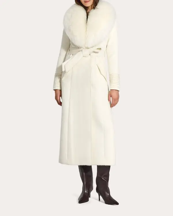 Sentaler Suri Alpaca Fur Collar Maxi Coat