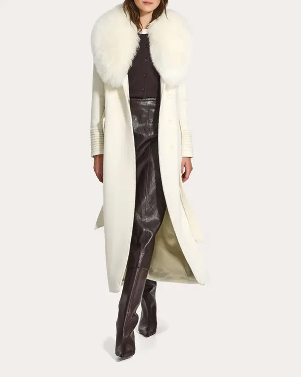 Sentaler Suri Alpaca Fur Collar Maxi Coat
