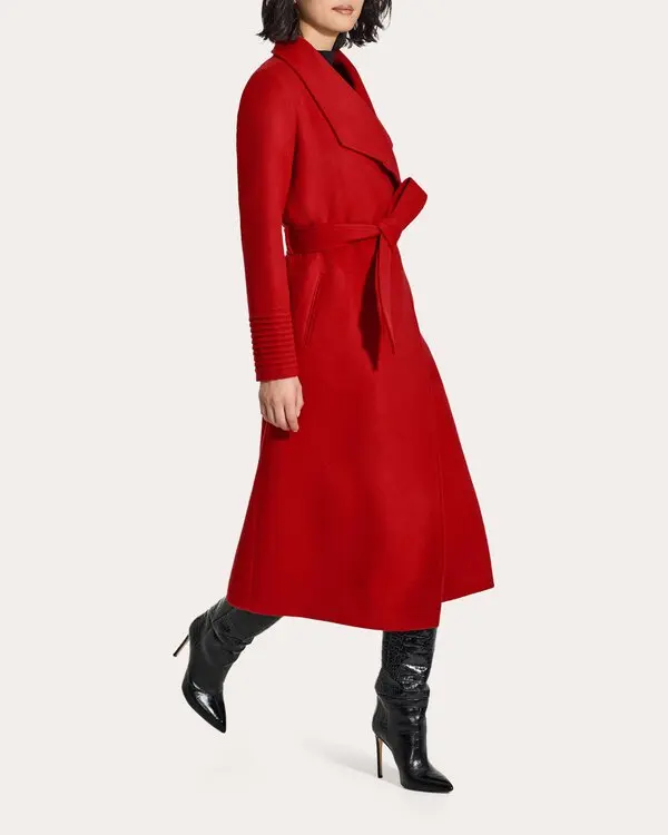 Sentaler Baby Alpaca Funnel Collar Maxi Wrap Coat