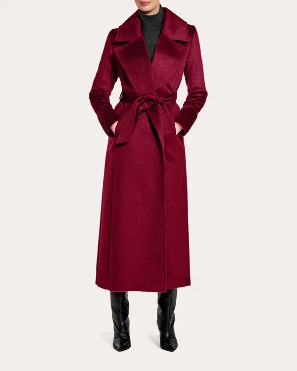 Sentaler Suri Alpaca Notched Collar Maxi Wrap Coat