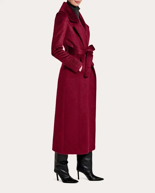 Sentaler Suri Alpaca Notched Collar Maxi Wrap Coat