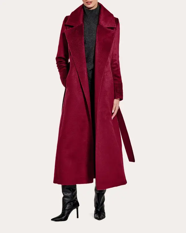 Sentaler Suri Alpaca Notched Collar Maxi Wrap Coat