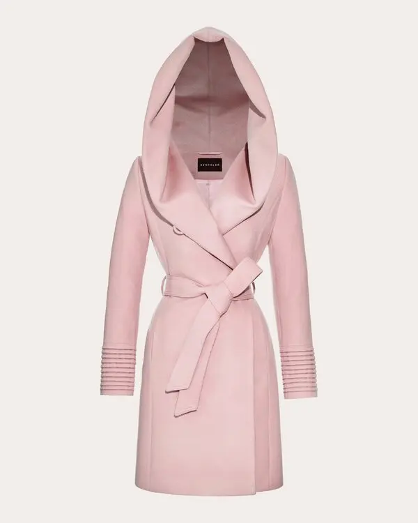 Sentaler Baby Alpaca Hooded Midi Wrap Coat