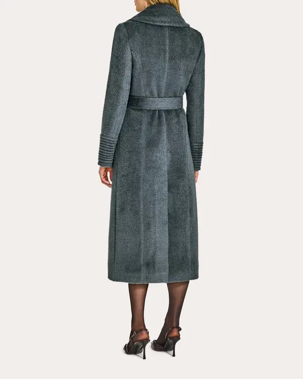 Sentaler Bouclé Alpaca Notched Collar Maxi Wrap Coat
