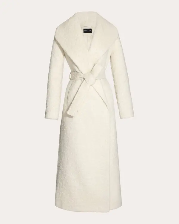 Sentaler Textured Suri Alpaca Shawl Collar Maxi Wrap Coat