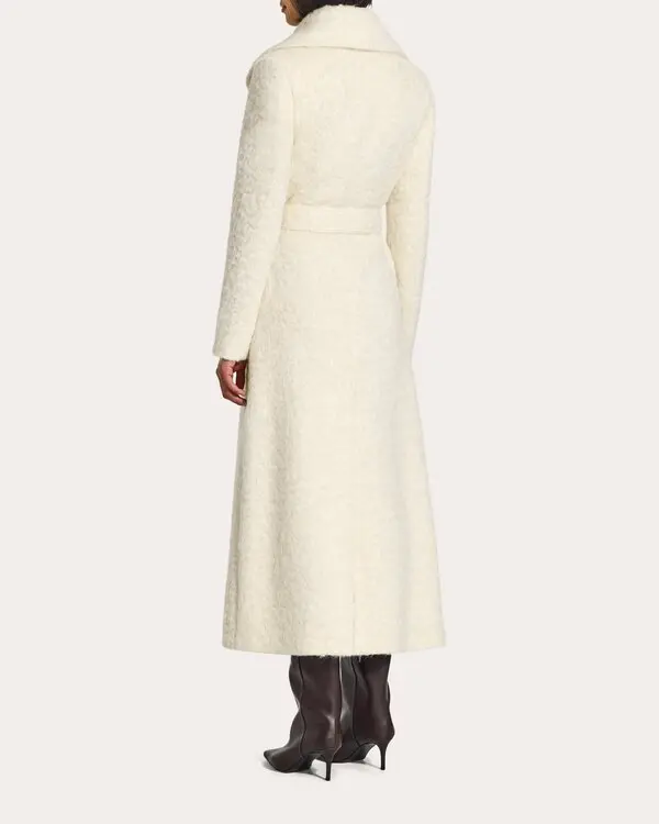Sentaler Textured Suri Alpaca Shawl Collar Maxi Wrap Coat