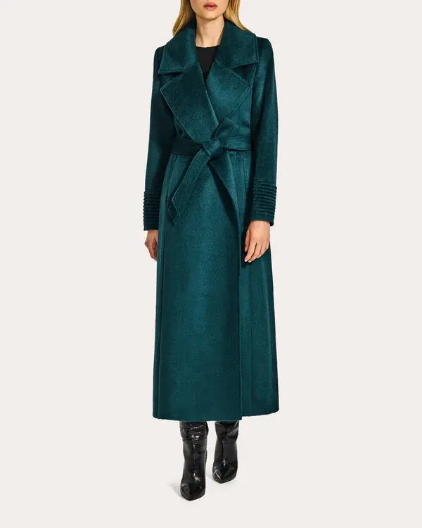 Sentaler Suri Alpaca Notched Collar Maxi Wrap Coat