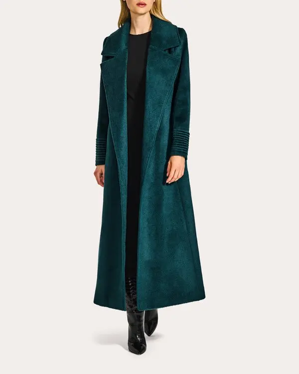 Sentaler Suri Alpaca Notched Collar Maxi Wrap Coat