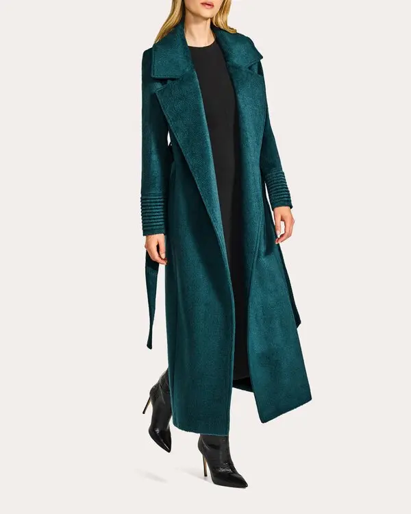 Sentaler Suri Alpaca Notched Collar Maxi Wrap Coat