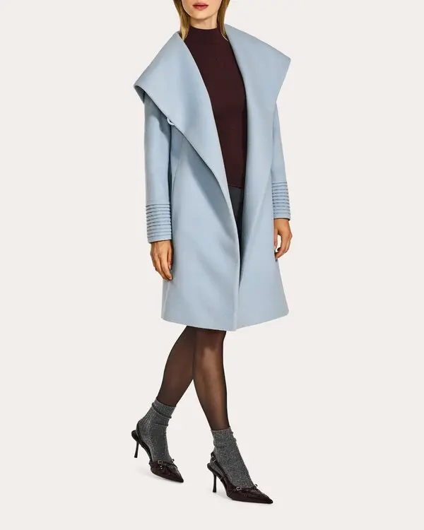 Sentaler Baby Alpaca Hooded Midi Wrap Coat