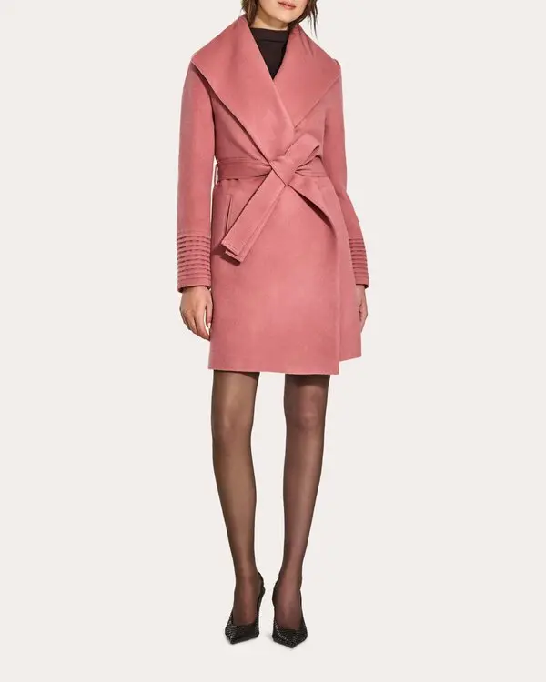 Sentaler Baby Alpaca Shawl Collar Midi Wrap Coat
