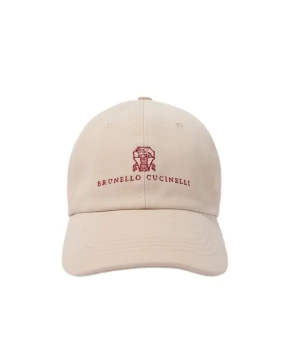 Brunello Cucinelli Logo Cotton Canvas Baseball Cap - Beige