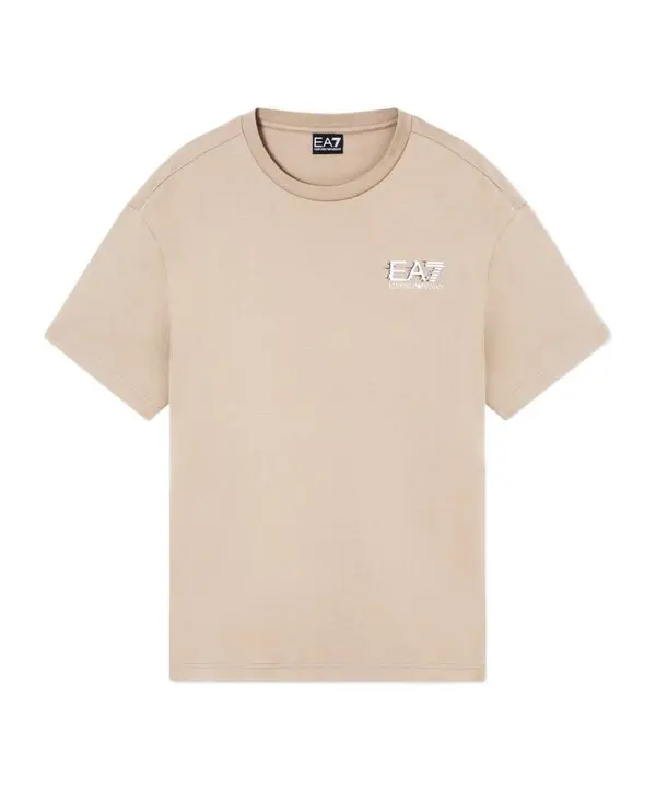 EA7 Logo Printed Crewneck T-shirt - Nude