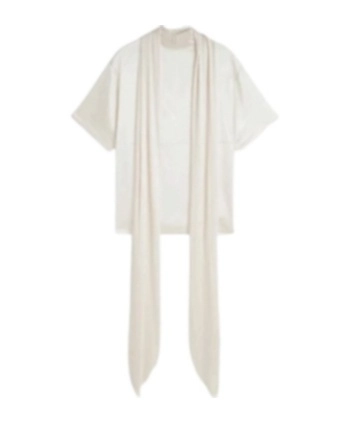 Phoebe Philo Detachable Scarf T-shirt In Stretch Silk Satin