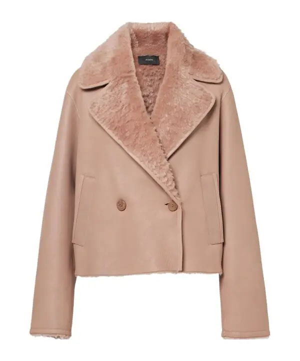 JOSEPH Double-breasted Short Coat - Nude