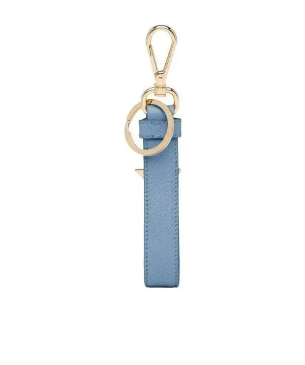 Prada Saffiano Leather Keychain - Blue
