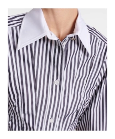 Sportmax Cropped Striped Cotton Poplin Shirt