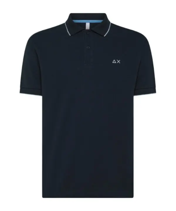 SUN 68 Contrast Trim Piqué Polo Shirt