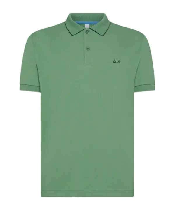 SUN 68 Contrast Trim Piqué Polo Shirt