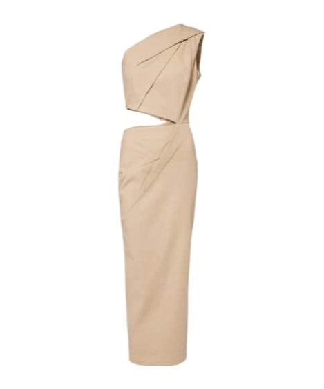 Max Mara Cutout Cotton-blend Twill Maxi Dress - Nude