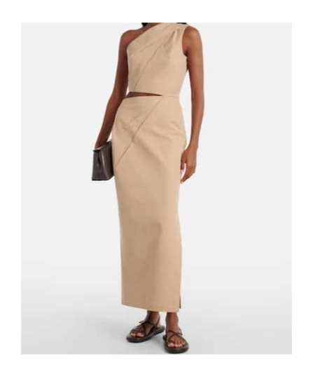Max Mara Cutout Cotton-blend Twill Maxi Dress
